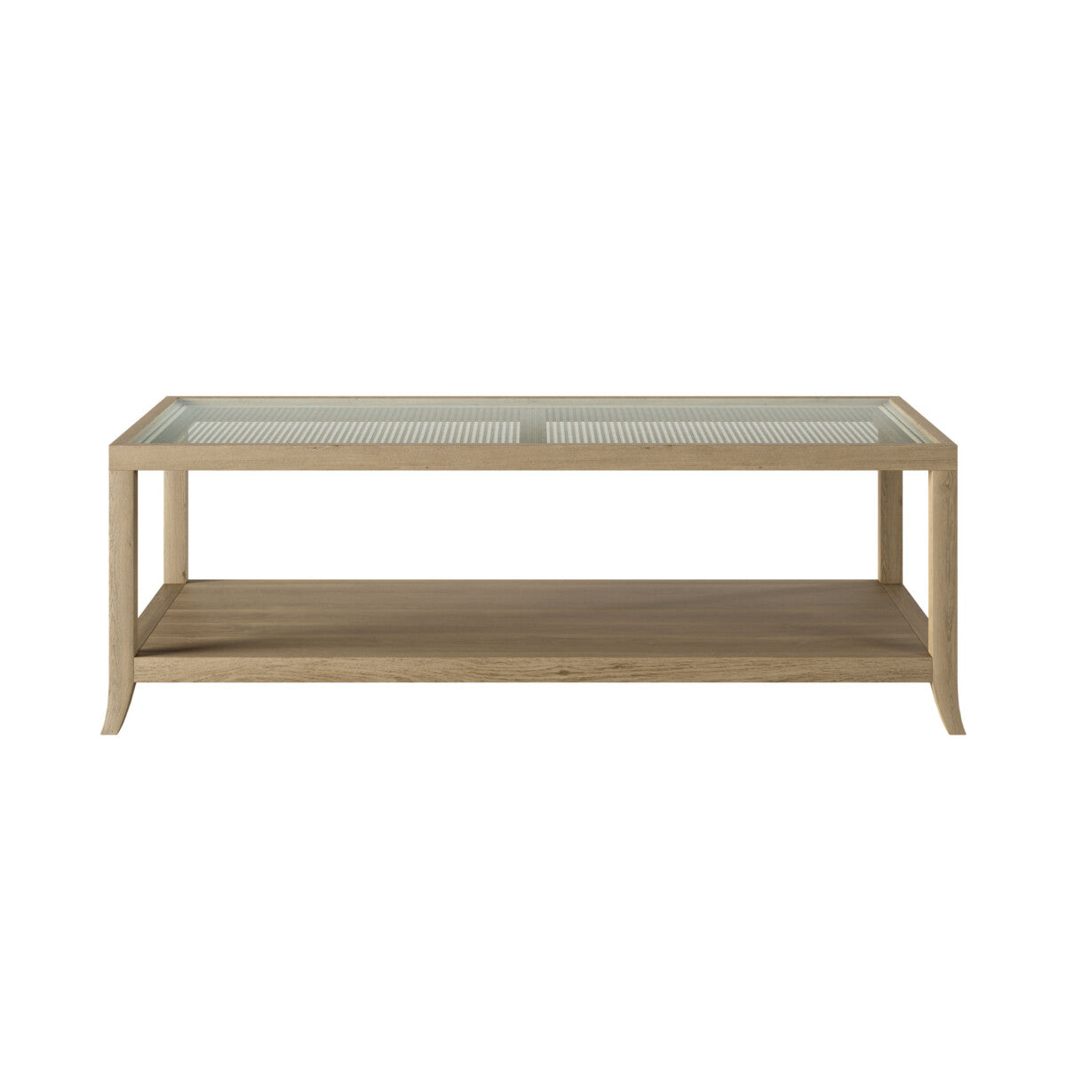 D.I. Designs Witley Oak Rattan Glass Coffee Table – SOOXOS