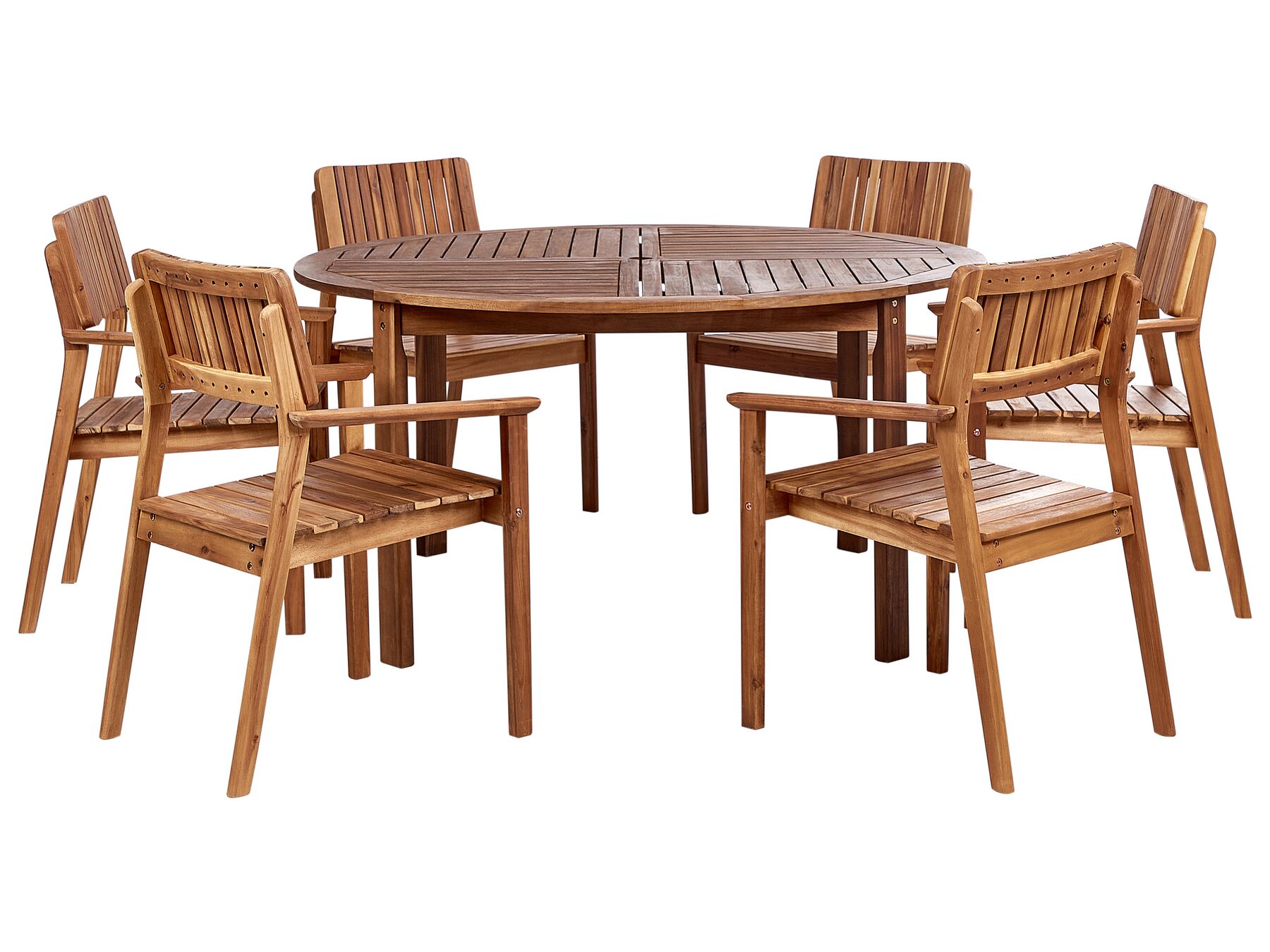 Agello Garden Dining Set 6 Seater Acacia Wood Brown – SOOXOS, Unit 13 ...