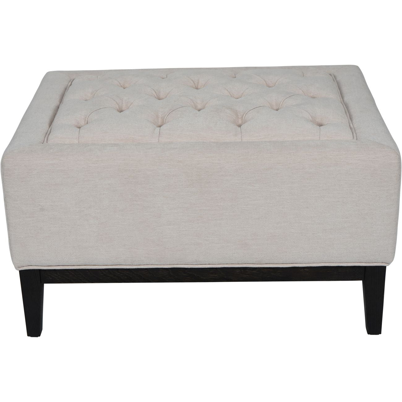 Ivory Fabric Buttoned Footstool | Libra Theodore – SOOXOS